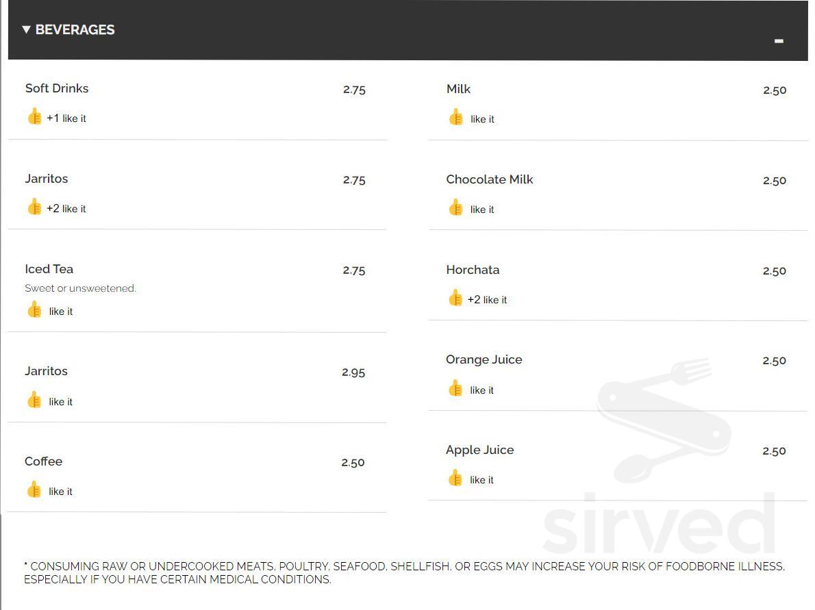 Villa Del Rey Cocina Mexicana menu in Mobile, Alabama, USA