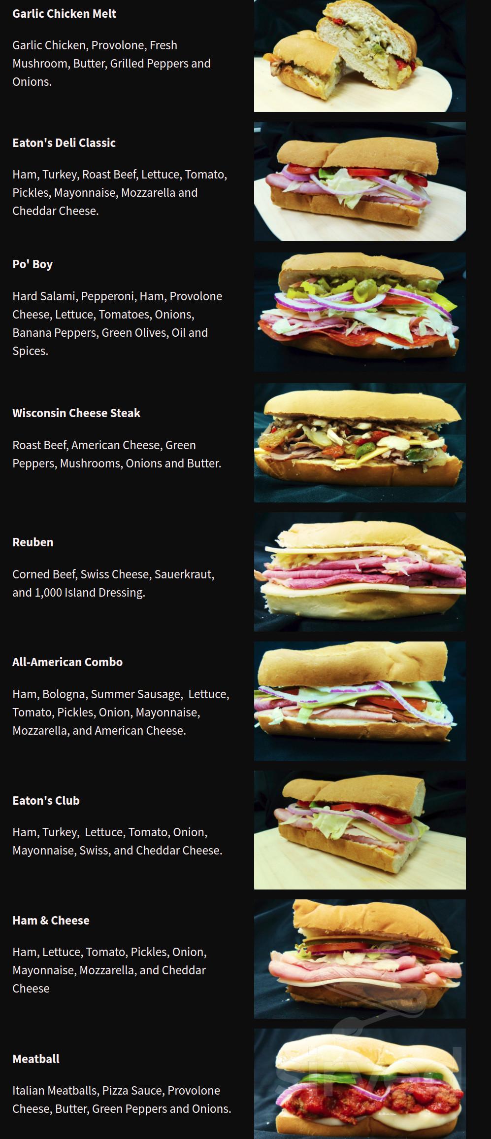 Eaton's Fresh Pizza - Park Avenue menus in Fond du Lac, Wisconsin ...