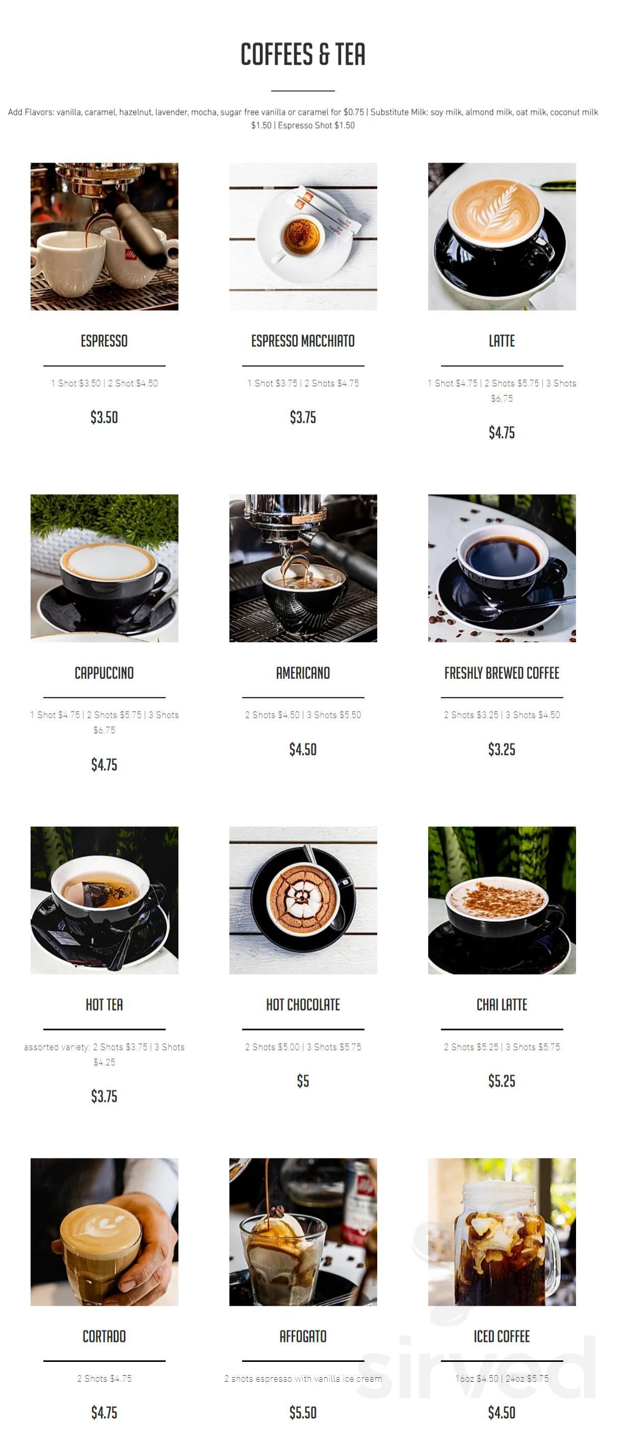 Crema Gourmet Espresso Bar menu in Davie, Florida, USA