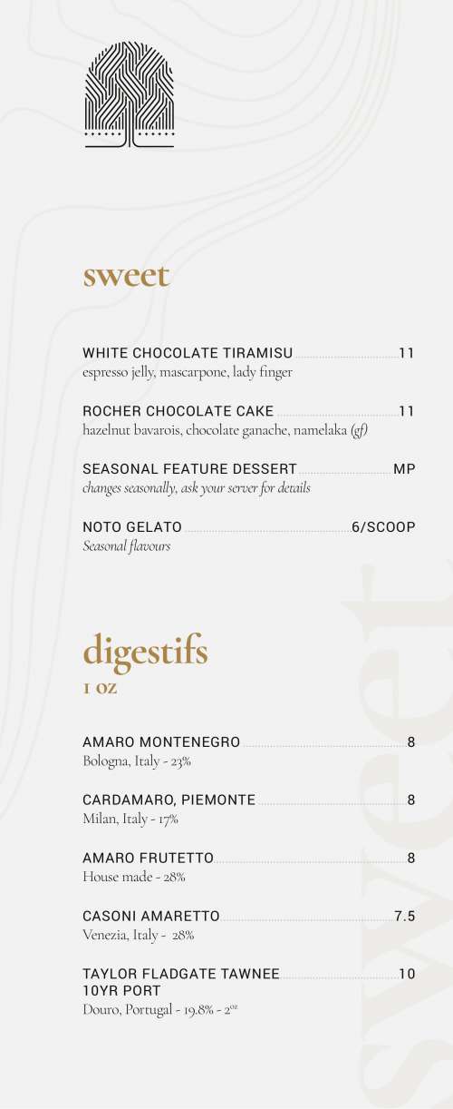 Orchard Restaurant menu in Calgary, Alberta, Canada