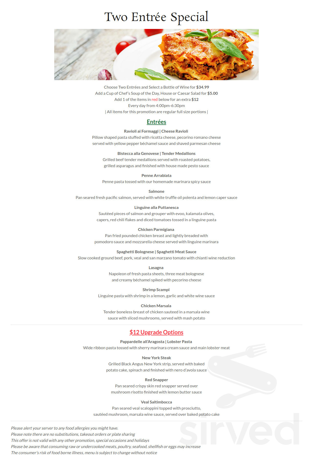 L'Olivo Ristorante menu in Naples, Florida, USA