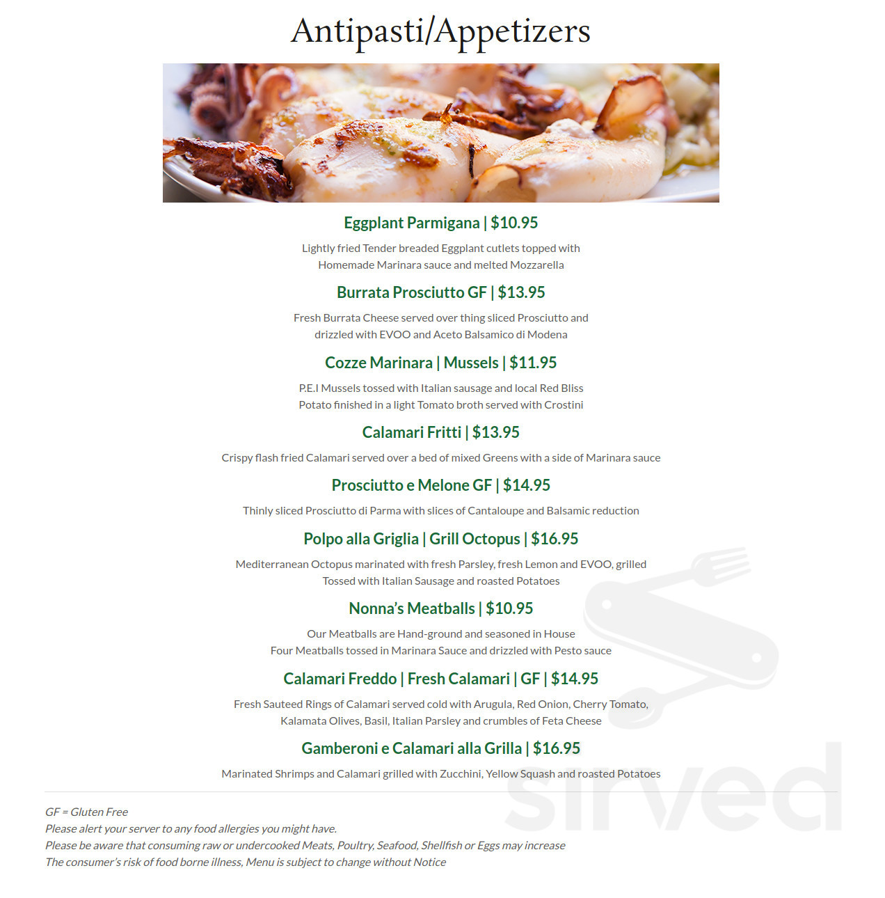 L'Olivo Ristorante menu in Naples, Florida, USA