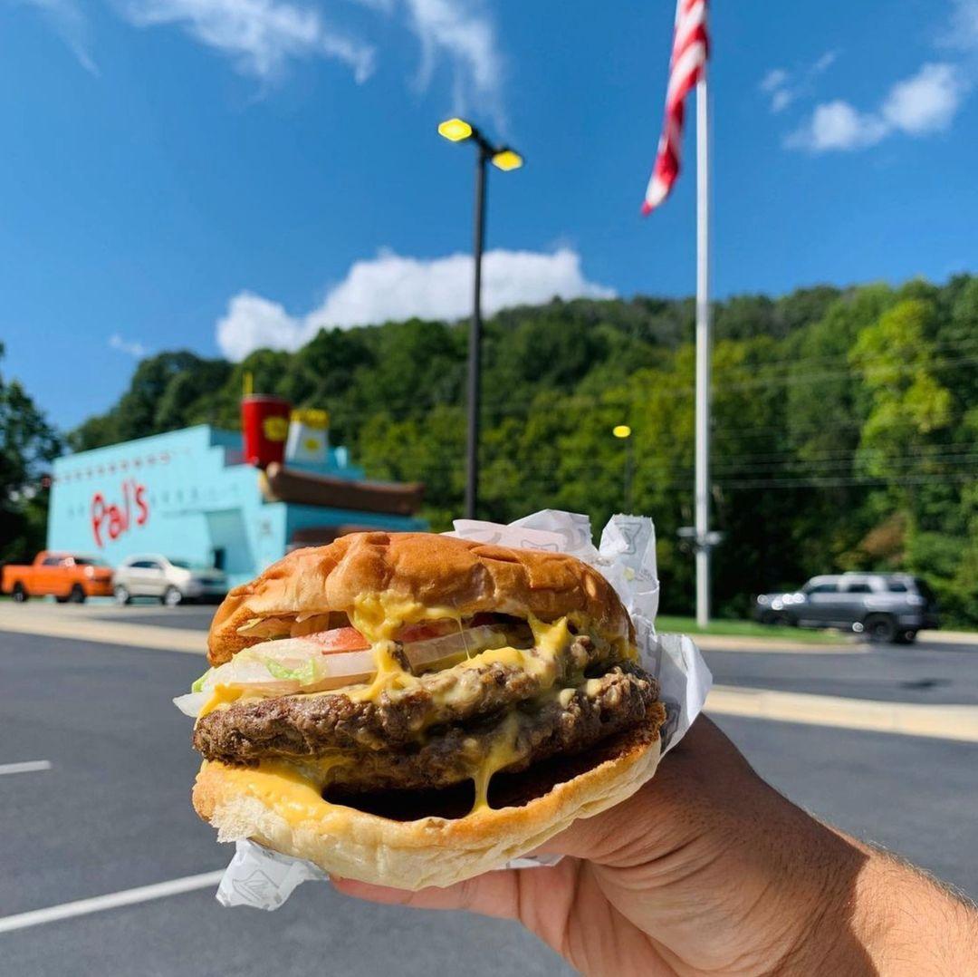 Pal's Sudden Service menu in Greeneville, Tennessee, USA