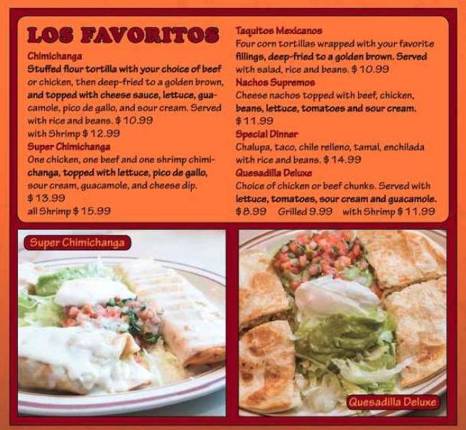 Casa Real Mexican Restaurant menu in Schenectady, New York, USA