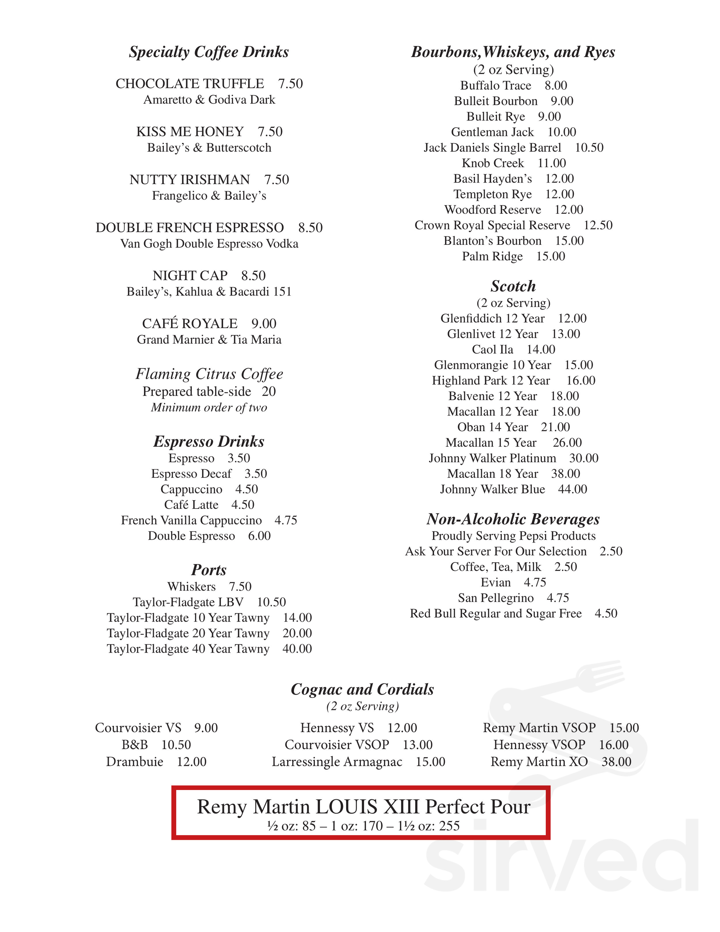 The Grille At Riverview menu in New Smyrna Beach, Florida, USA