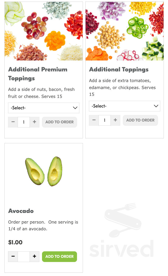 Menu - Southlake TX's Salata | Sirved