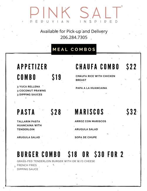 Pink Salt Restaurant & Lounge menu in Seattle, Washington, USA