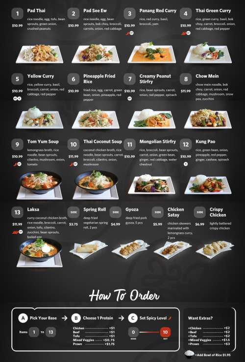 Rice and Noodle (Highgate) menu in Burnaby, British Columbia, Canada