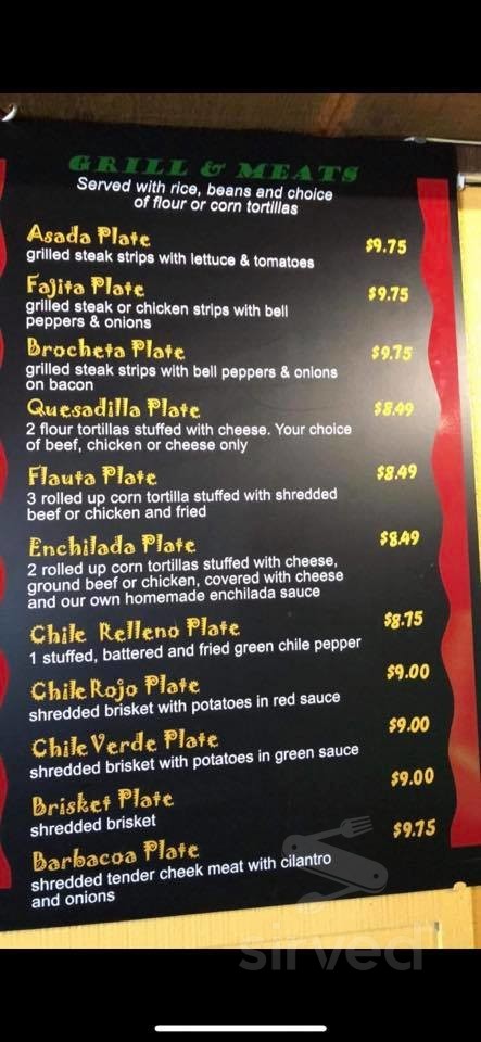 Frida's Burritos menu in Dumas, Texas, USA