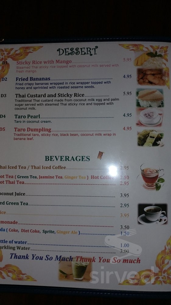 Menu - Gettysburg PA's Thai Elephant Walk | Sirved