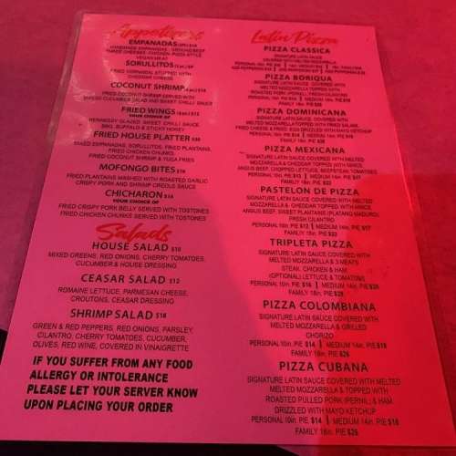 Polygon menu in Brooklyn, New York, USA