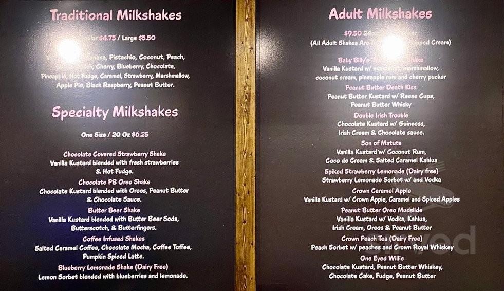 Pav's Creamery menus in Akron, Ohio, United States