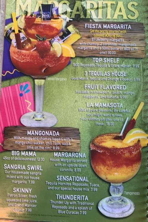 3 Tequilas menu in Edmond, Oklahoma, USA