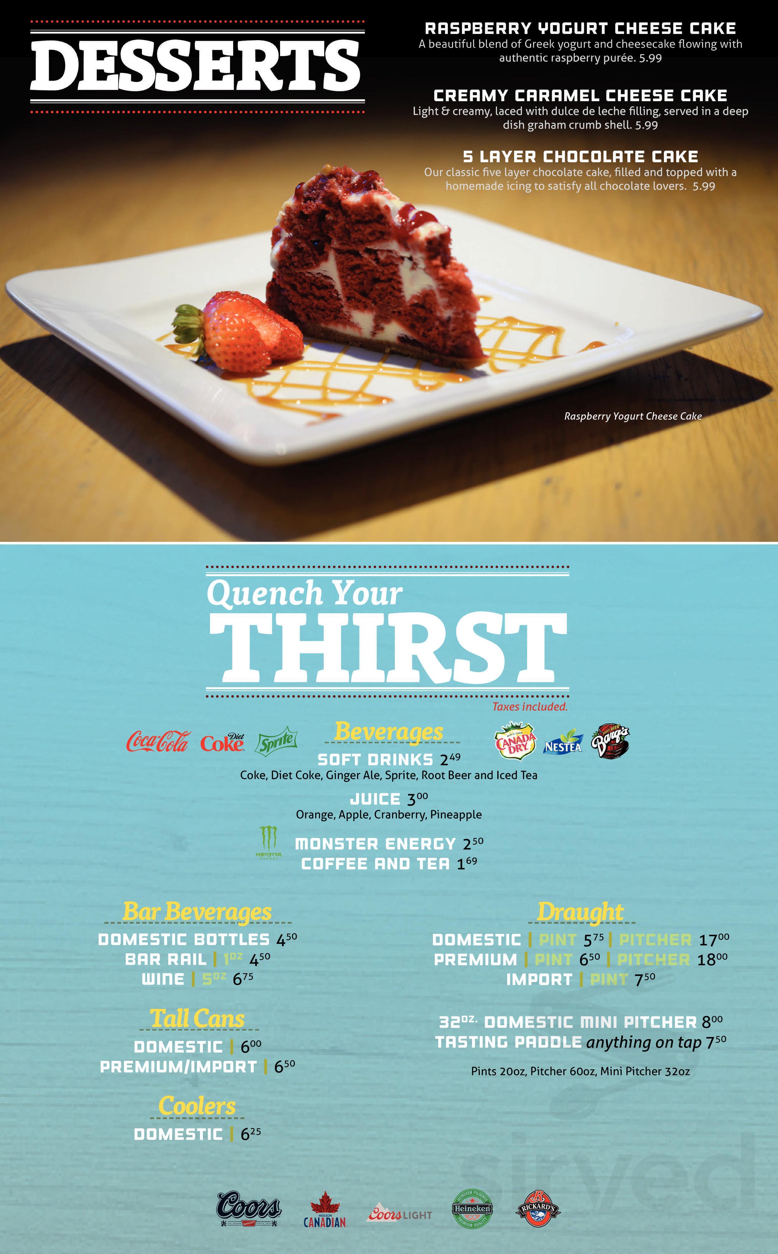 Menu - London ON's The Out Back Shack | Sirved