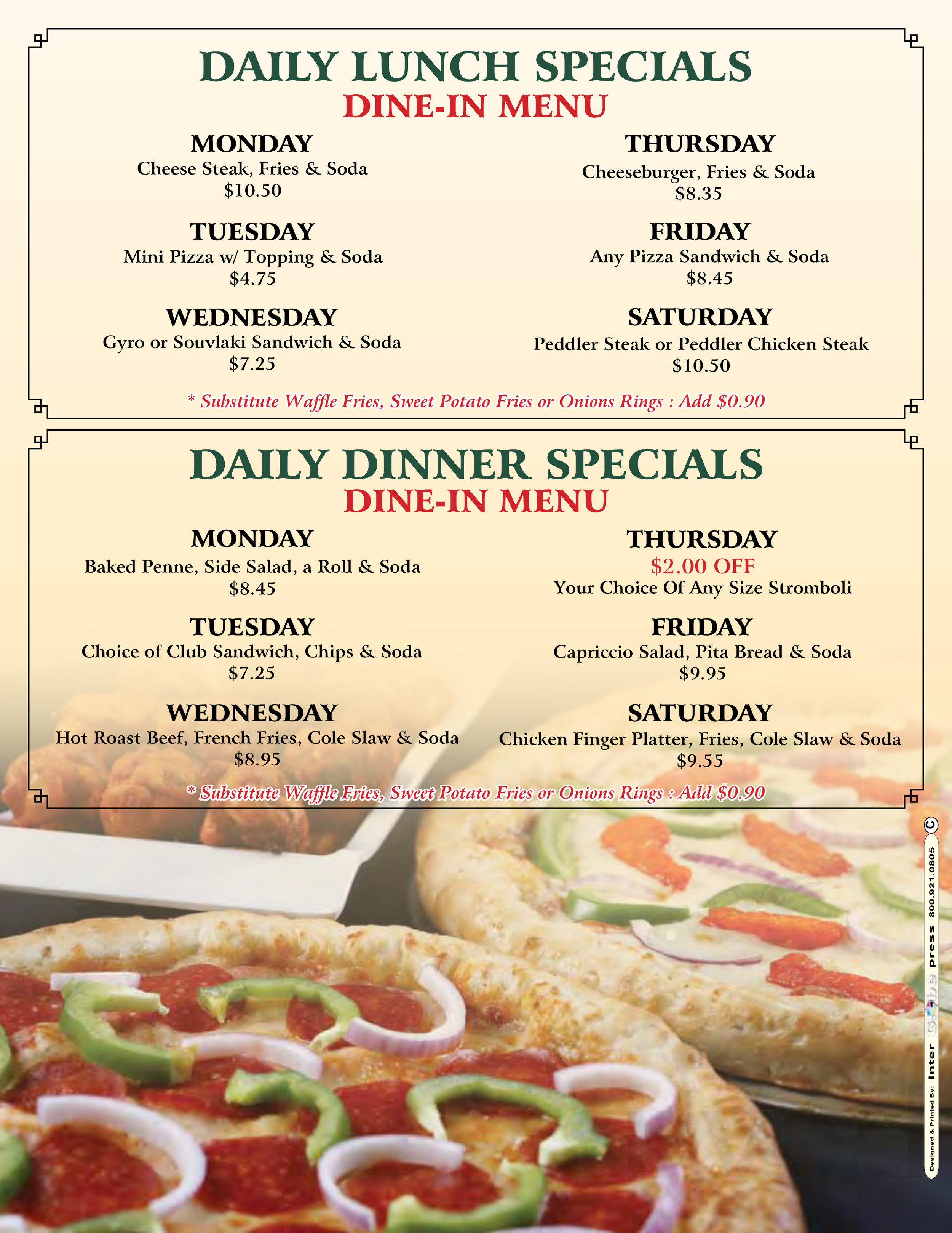 Pizza Peddler menu in West Chester, Pennsylvania, USA