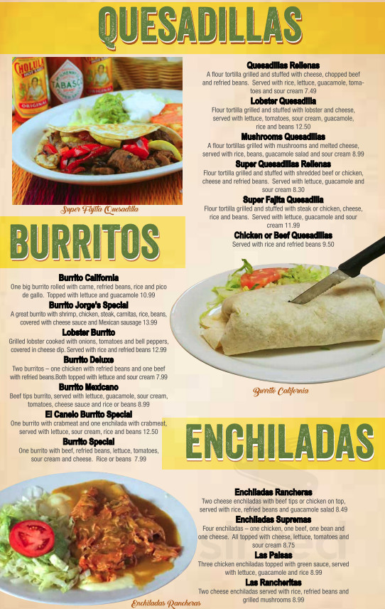 El Canelo Mexican Restaurant menu in New Castle, Pennsylvania, USA
