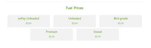 Enmarket menu in Pooler, Georgia, USA