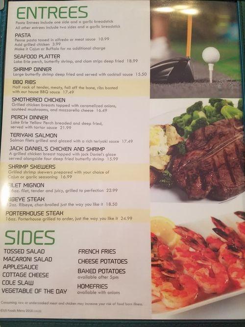 Twin Lakes Golf Course & Restaurant menu in Bellevue, Ohio, USA