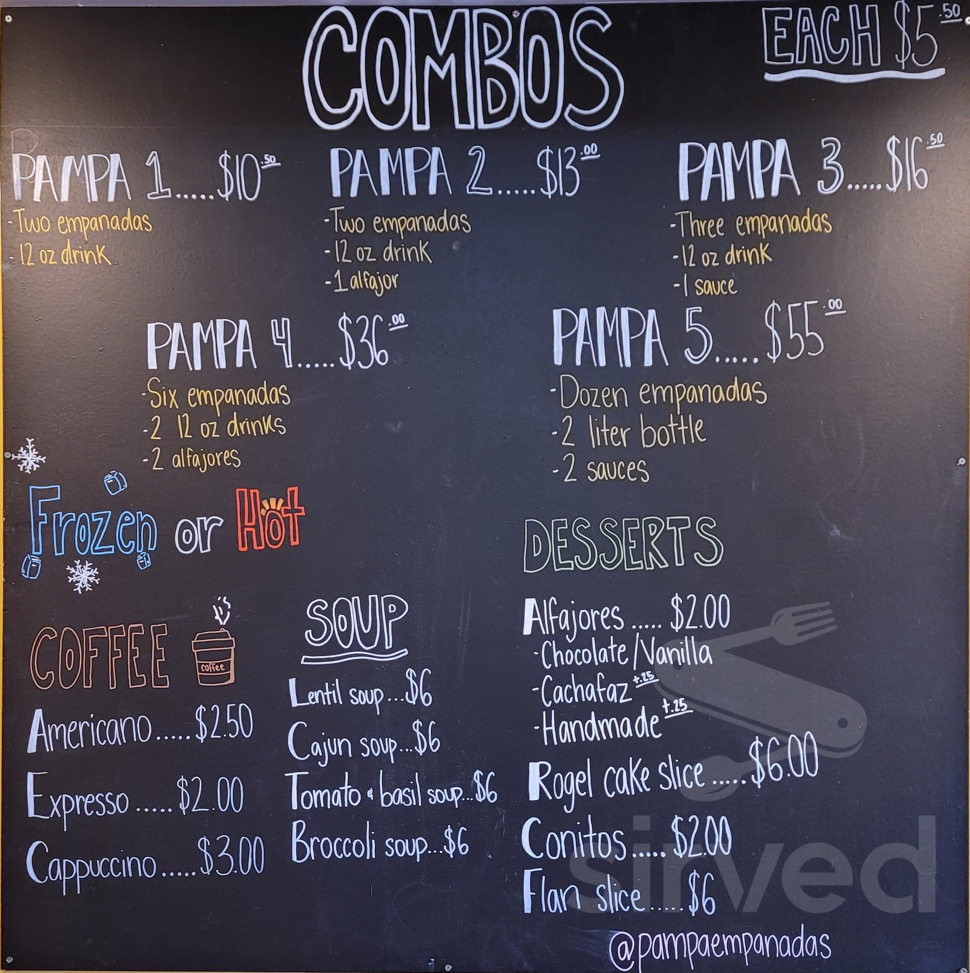 Pampa Empanadas menu in Springfield, Missouri, USA