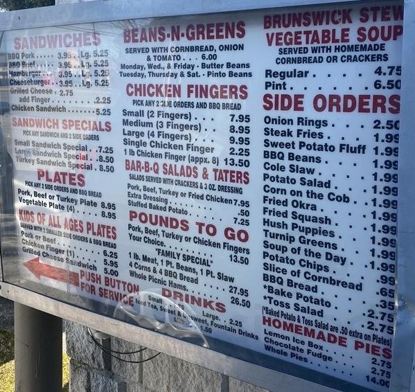 Menu for Lil' Pruett's BBQ Drive Thru in Gadsden, AL | Sirved