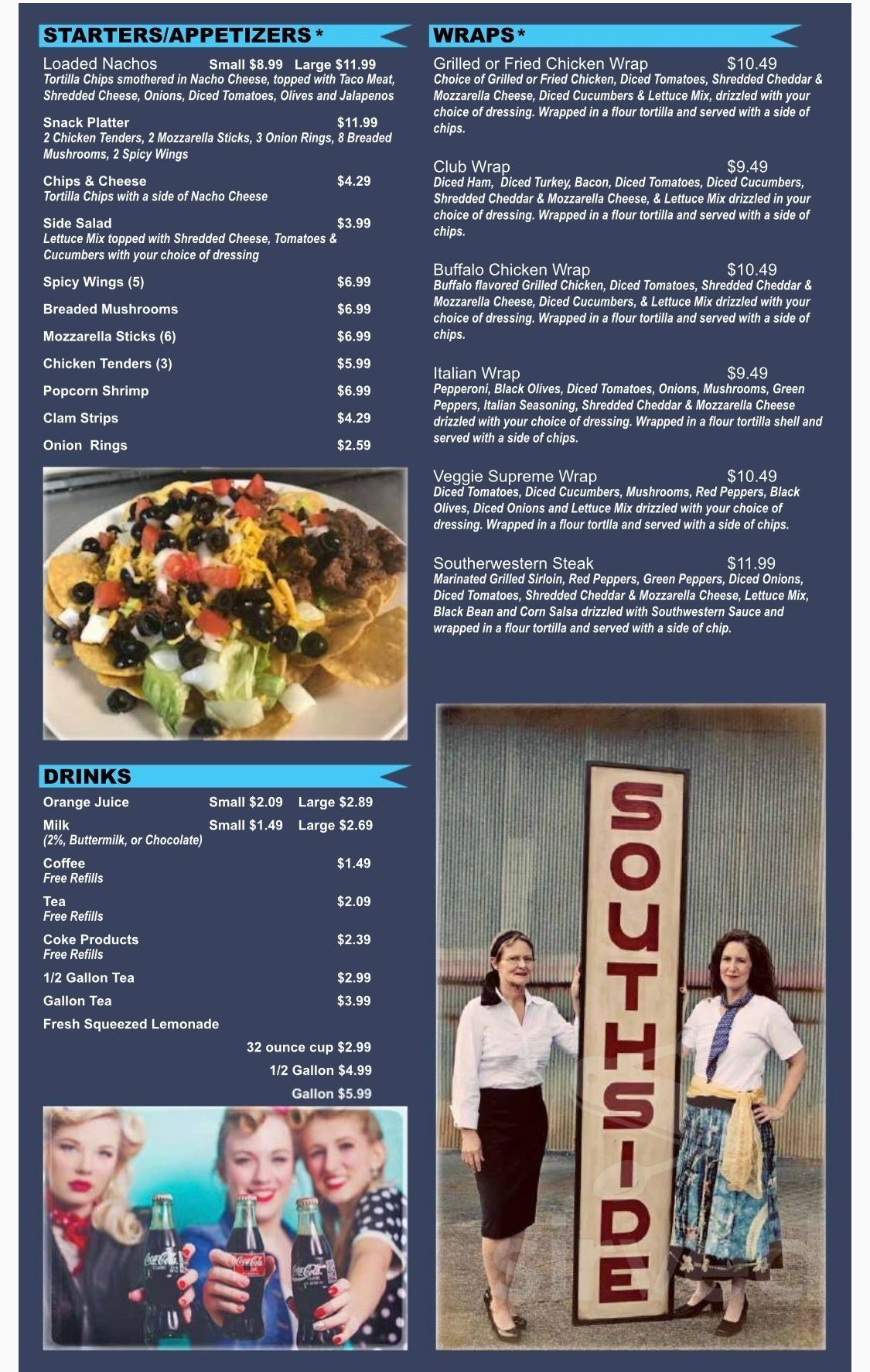 Southside Cafe menus in Paris, Tennessee, United States