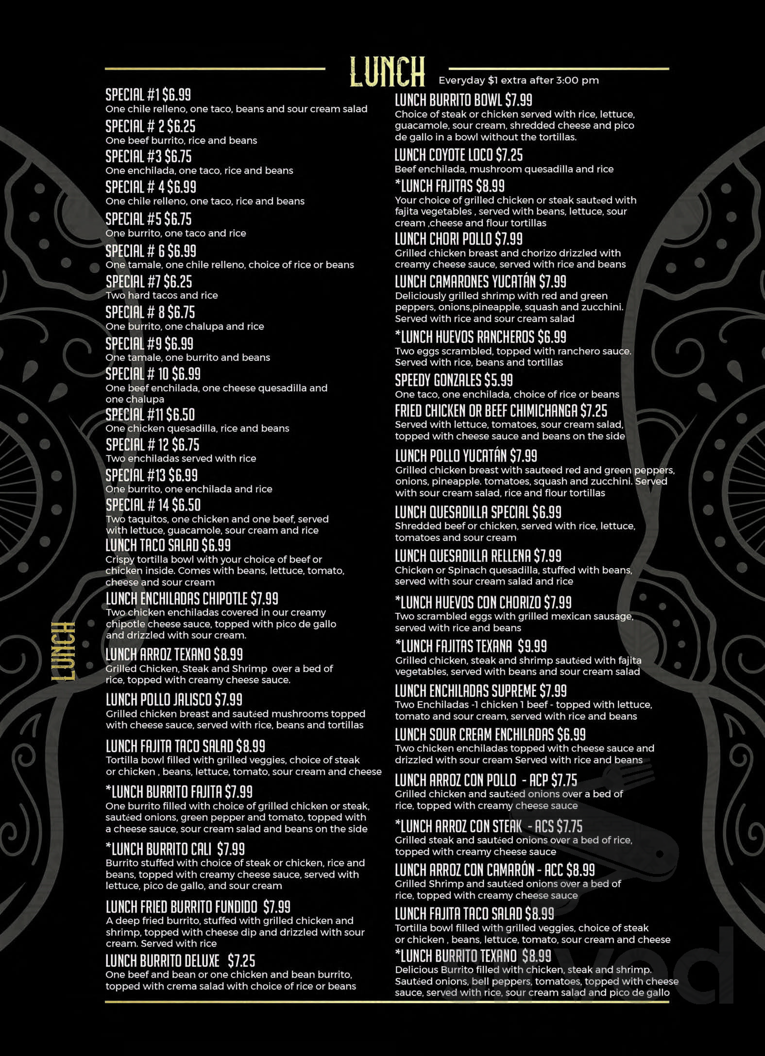 Menu for Don Julio Mexican Restaurant in Wake Forest, NC | Sirved