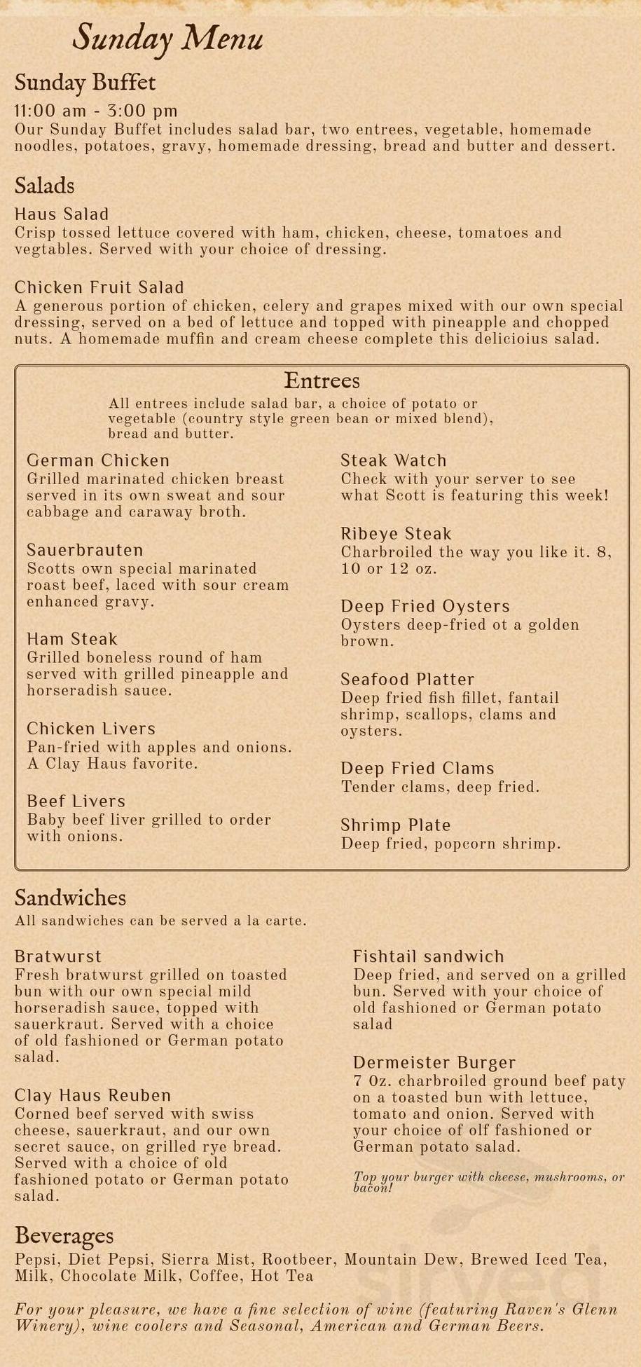 Menu for Clay Haus in Somerset, OH | Sirved
