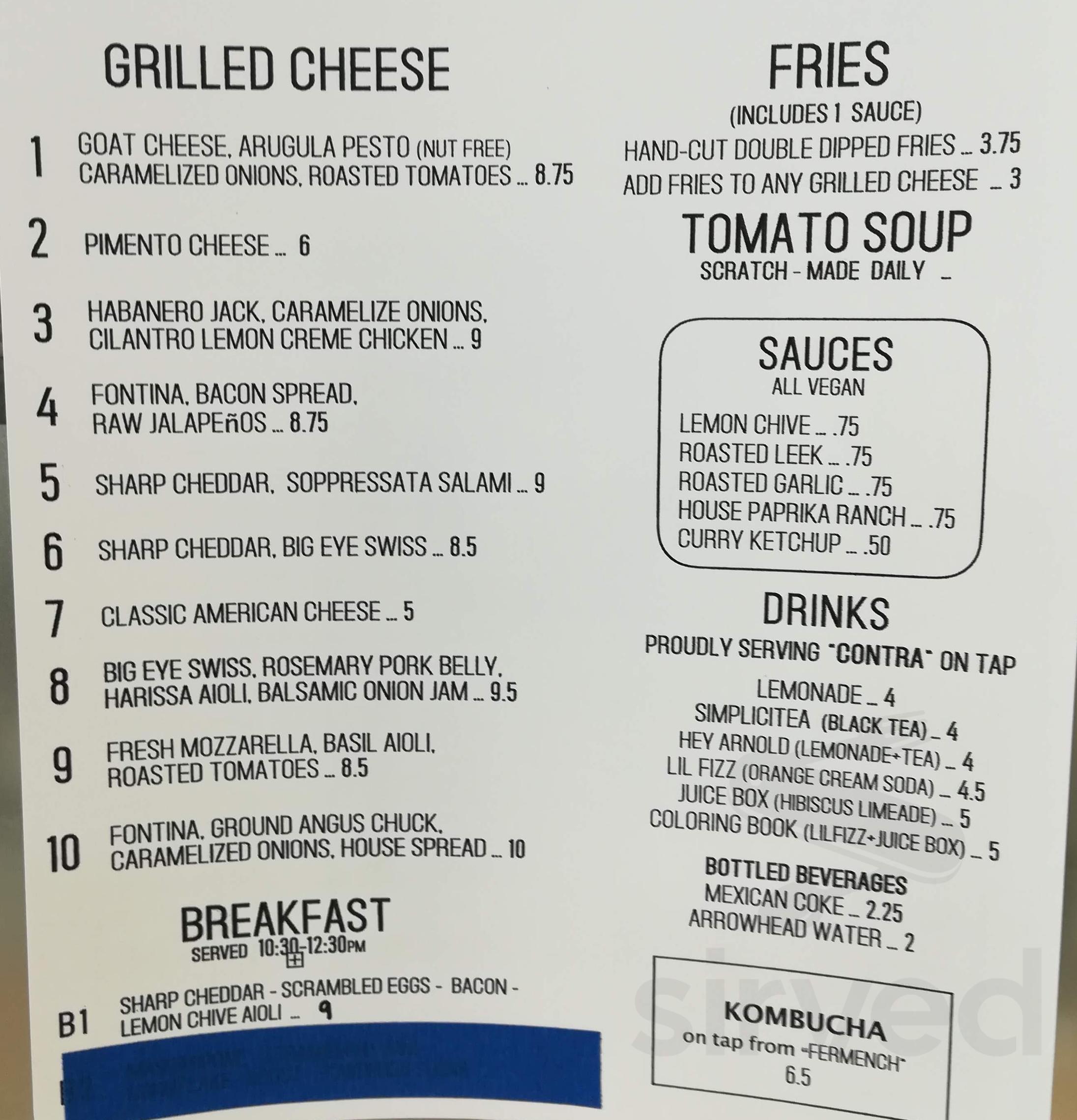 The Hangar Food Hall menu in Long Beach, California, USA