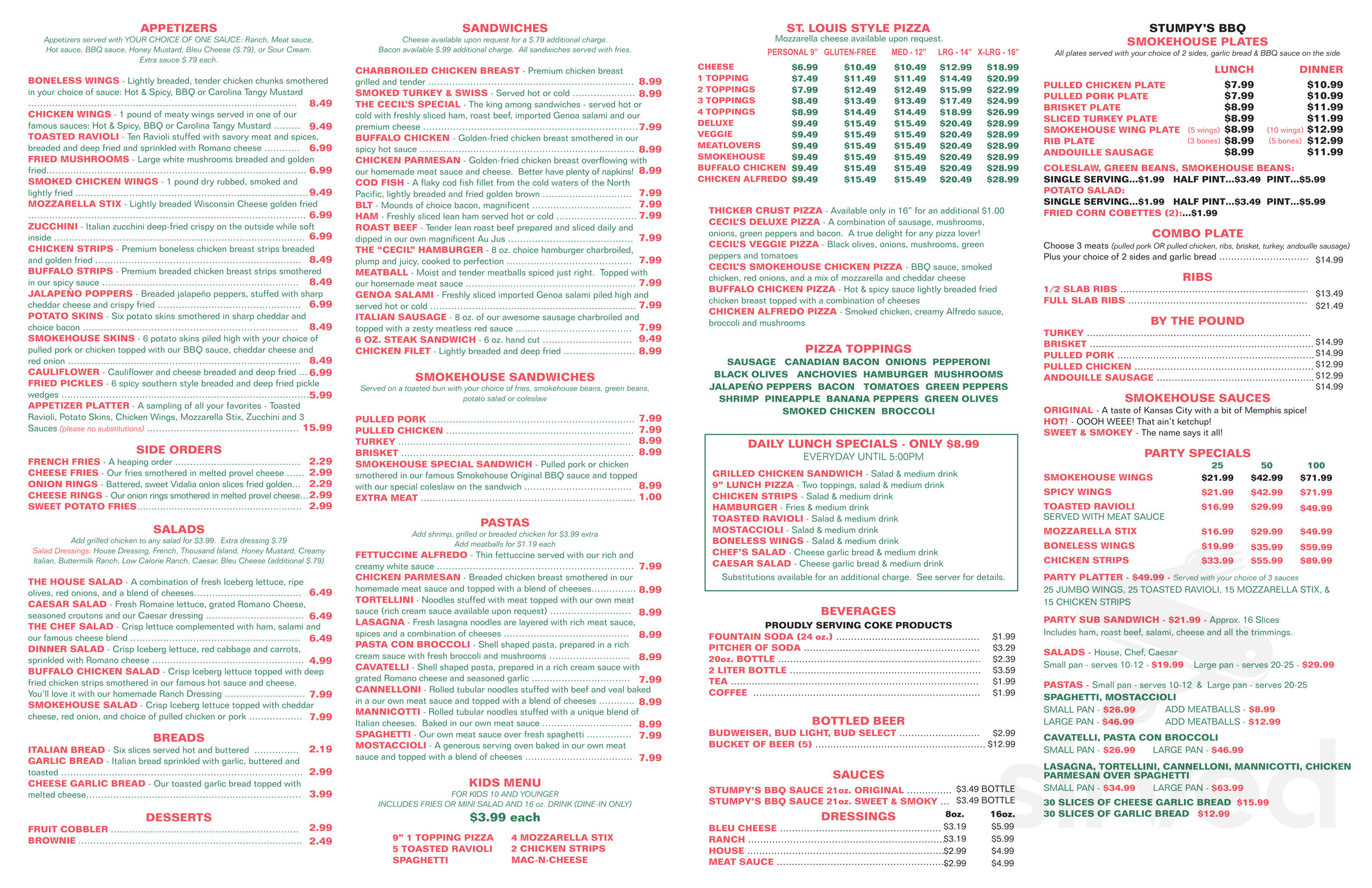Menu for Cecil Whittaker's Pizzeria in O'Fallon, Missouri, United States