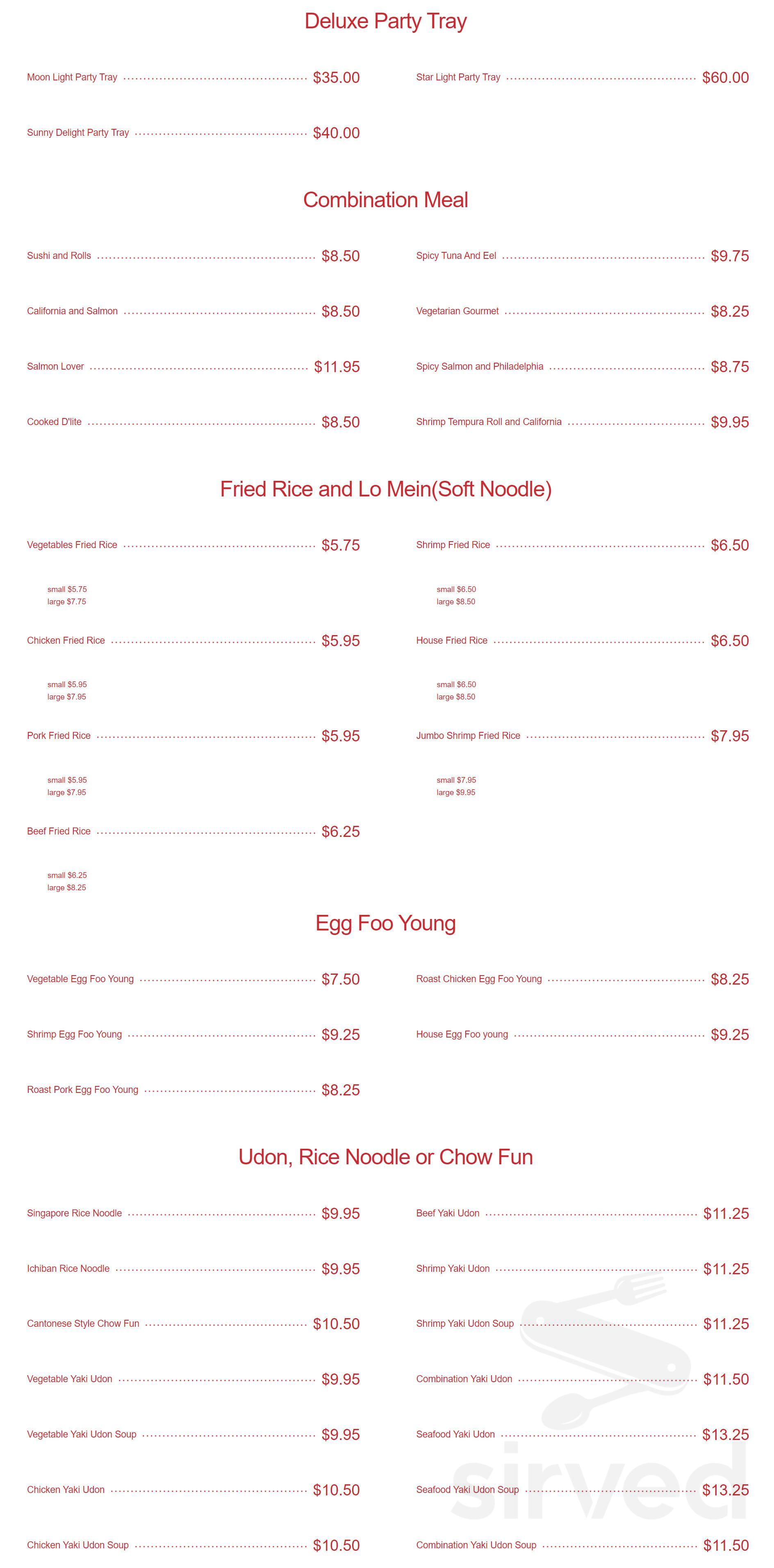 Menu - Towson MD's Sushi Ichiban | Sirved