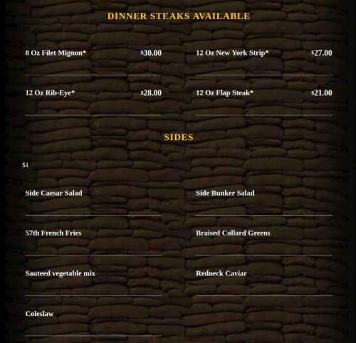 The 57th Fighter Group Restaurant menu in Atlanta, Georgia, USA
