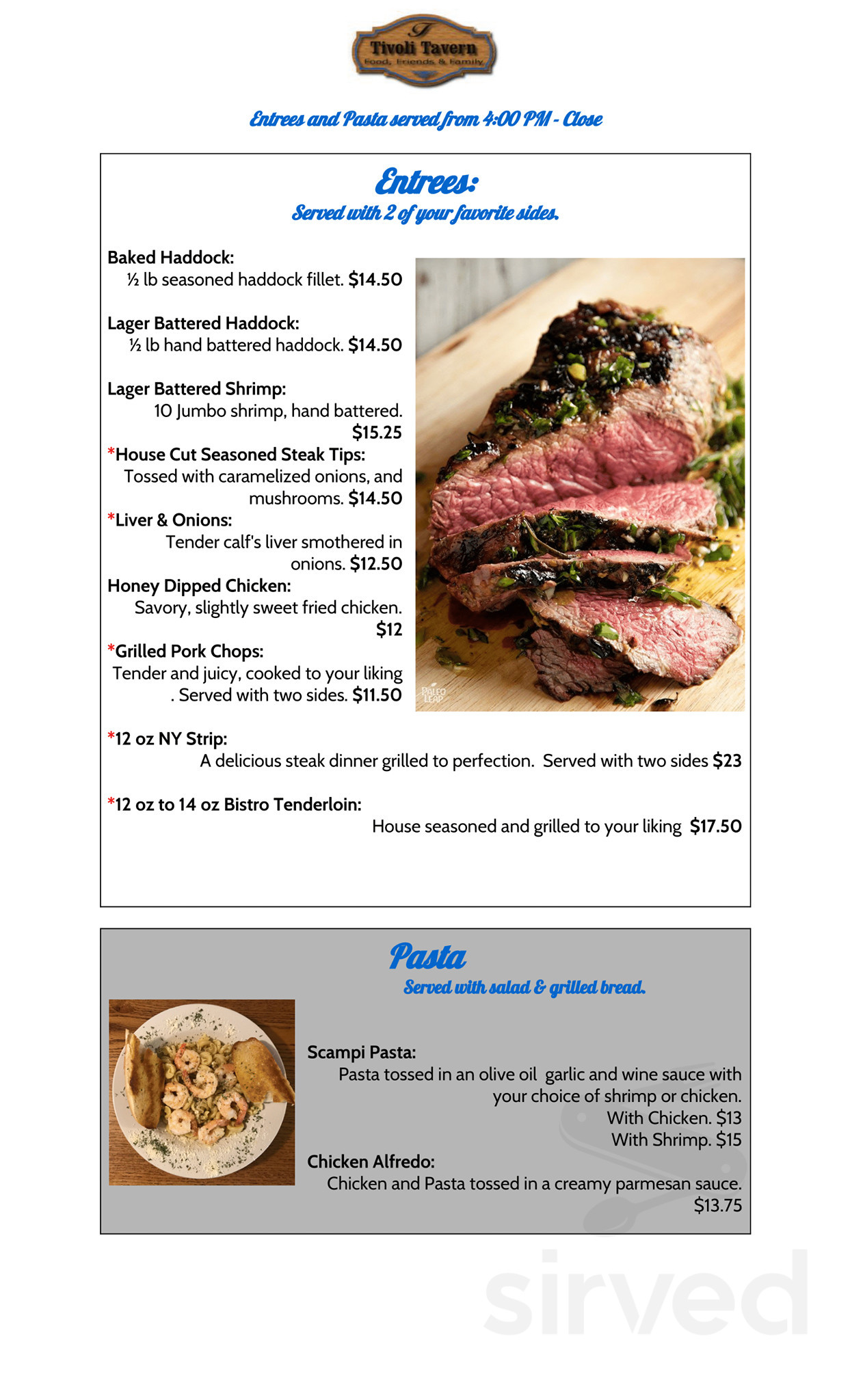 Tivoli Tavern menus in Hughesville, Pennsylvania, United States