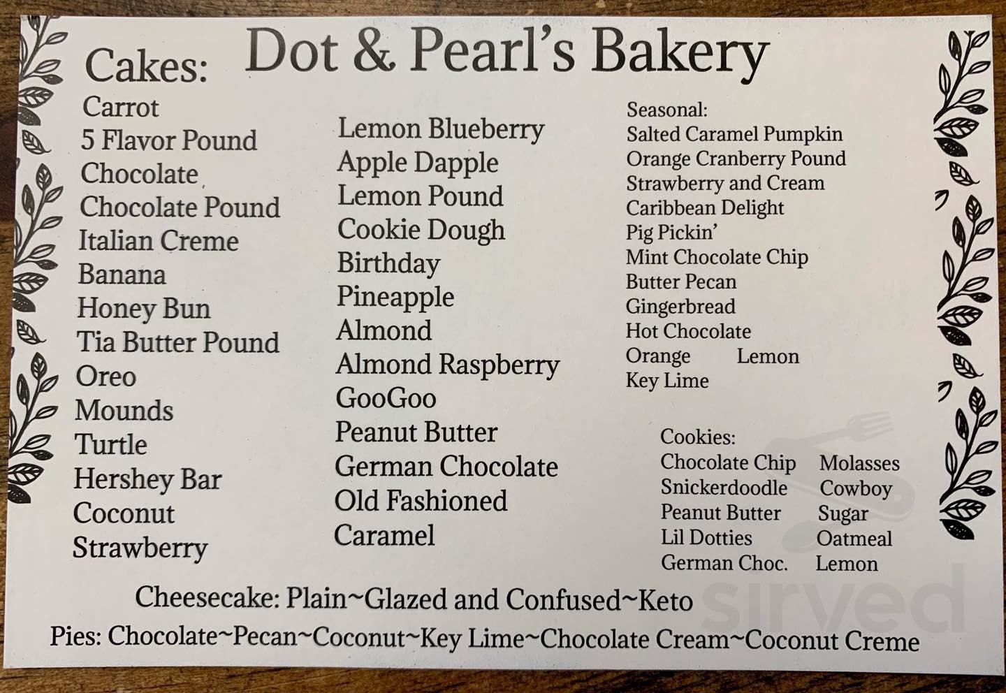 Menu for Dot And Pearls Coffee & Pastries in High Point, NC | Sirved