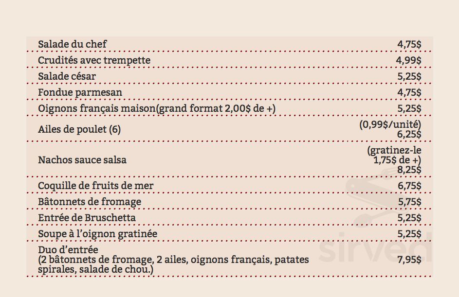 Déli-Délice menus in Drummondville, Quebec, Canada