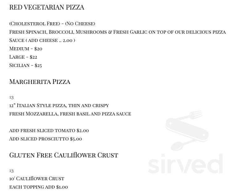 Vito's Pizzeria of Pinehurst menu in Aberdeen, North Carolina, USA