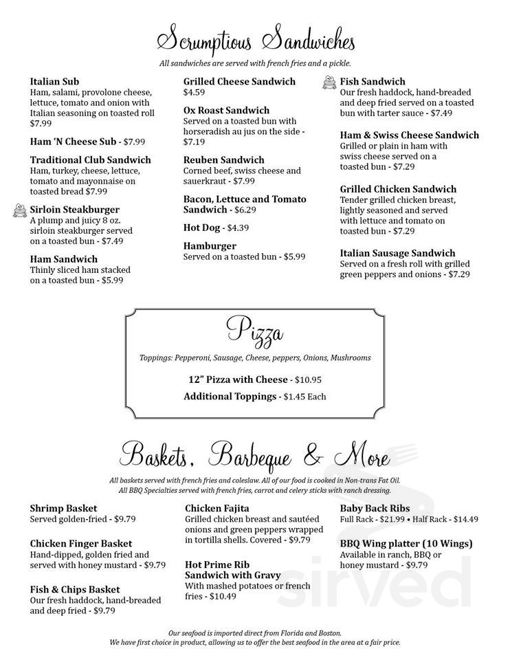 Frog Pond Restaurant menu in Union City, Pennsylvania, USA