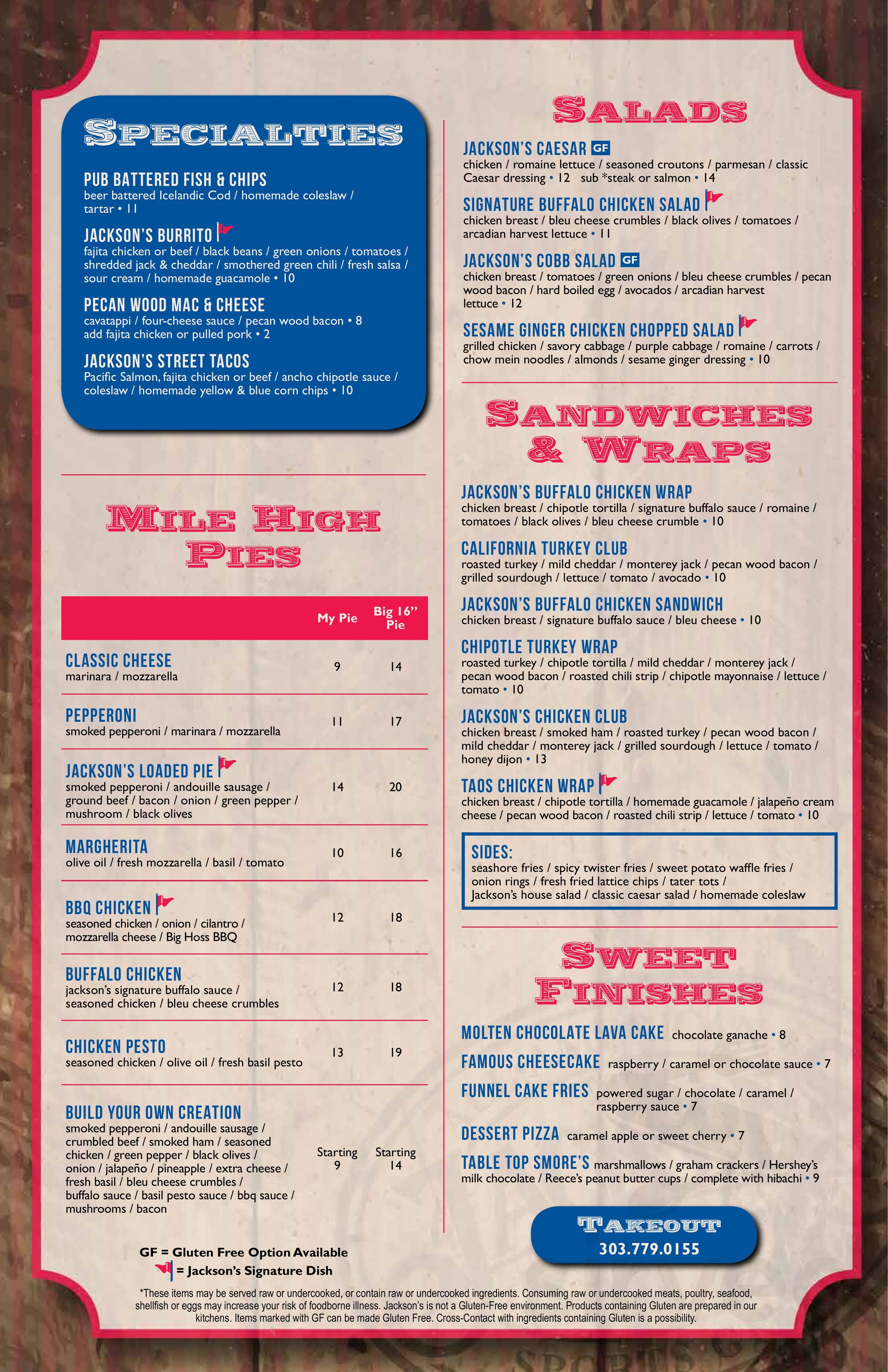 Menu - Centennial CO's Stars Taphouse and Sports Grill | Sirved