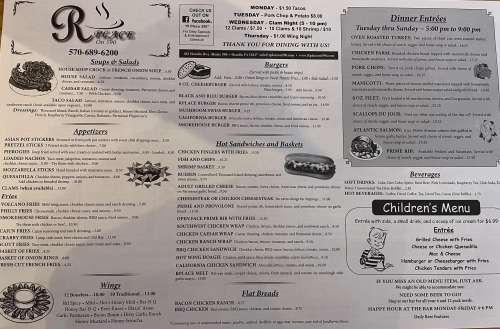 R Place on 590 menu in Hamlin, Pennsylvania, USA