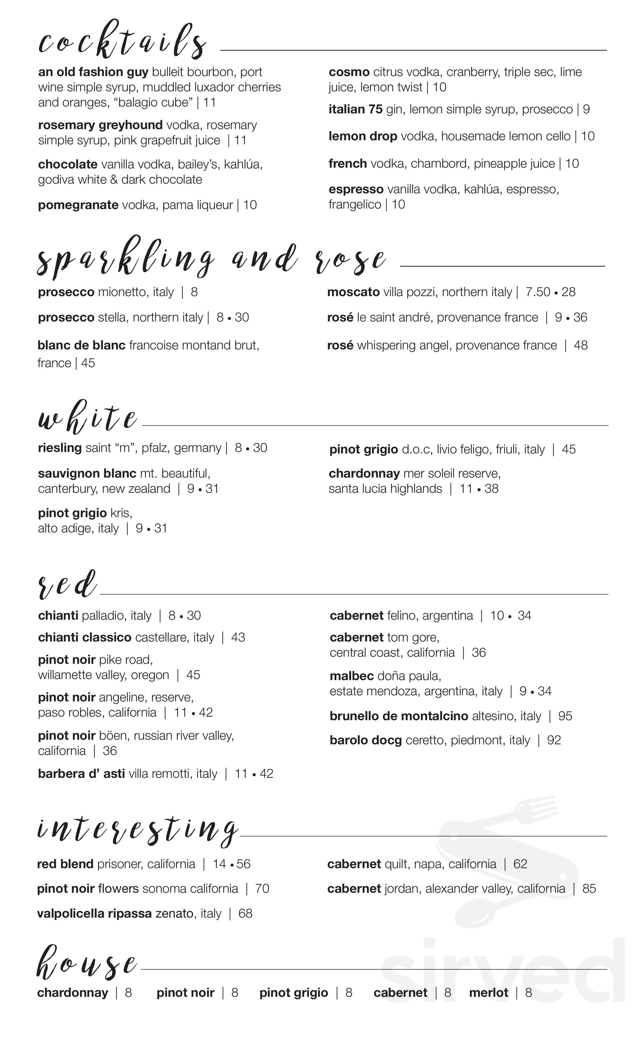 Balagio in Mokena menu in Mokena, Illinois, USA
