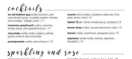 Menu for Balagio in Mokena in Mokena, IL | Sirved