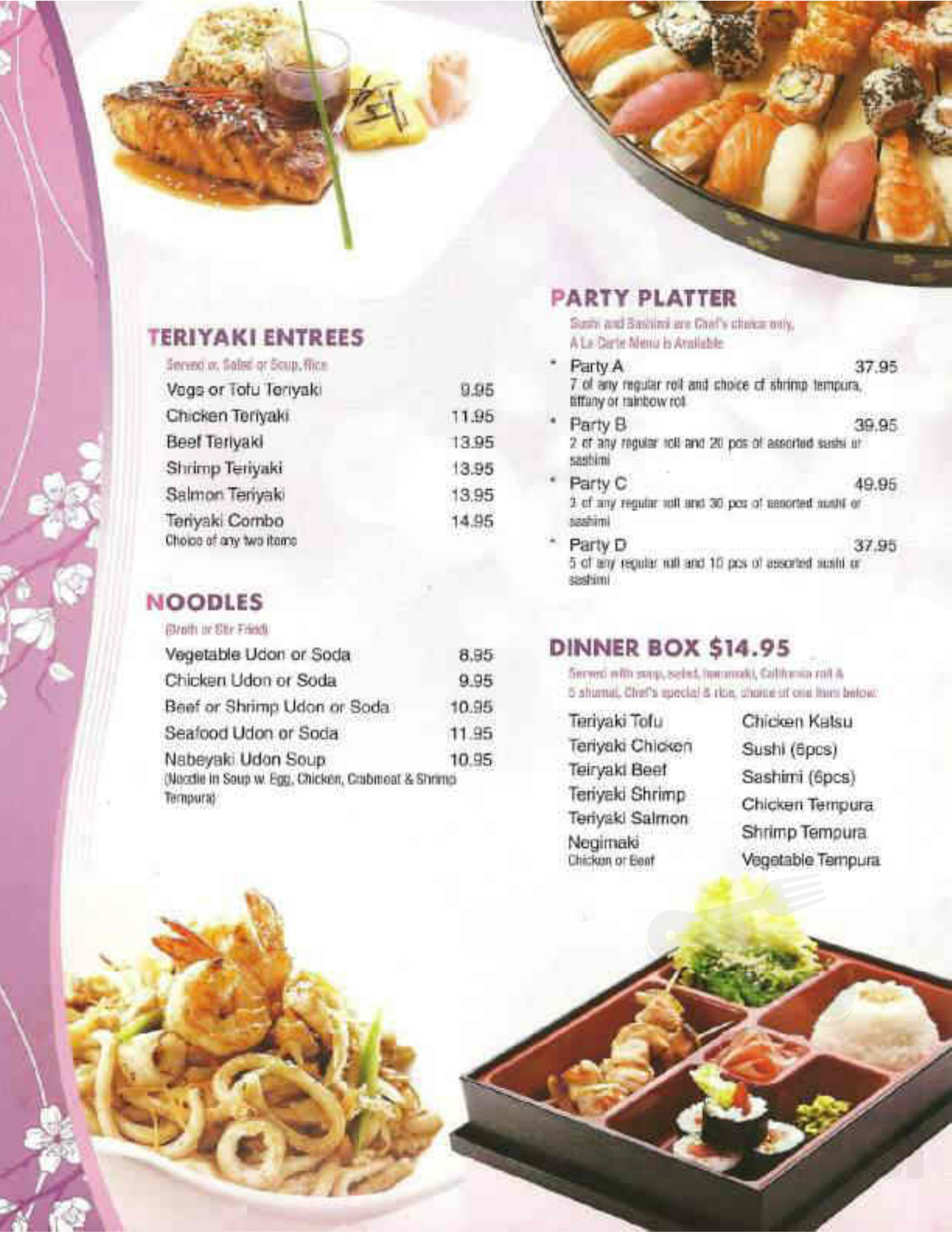 Ichigo Sushi menu in Bossier City, Louisiana, USA