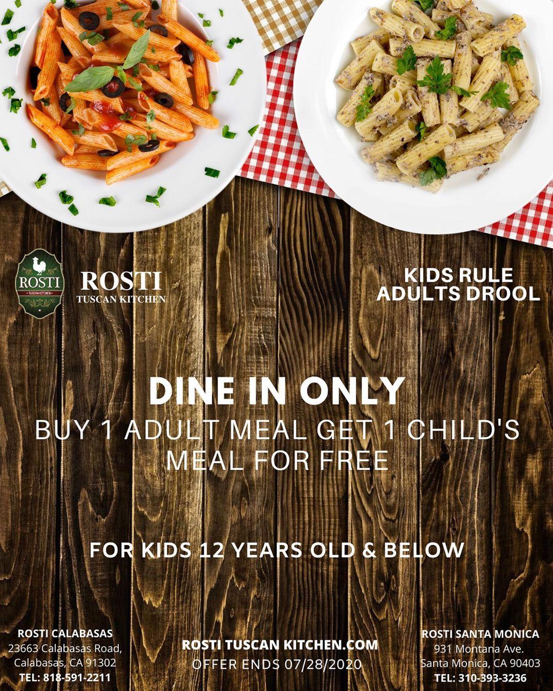 Rosti Tuscan Kitchen - Calabasas menus in Calabasas, California, United ...