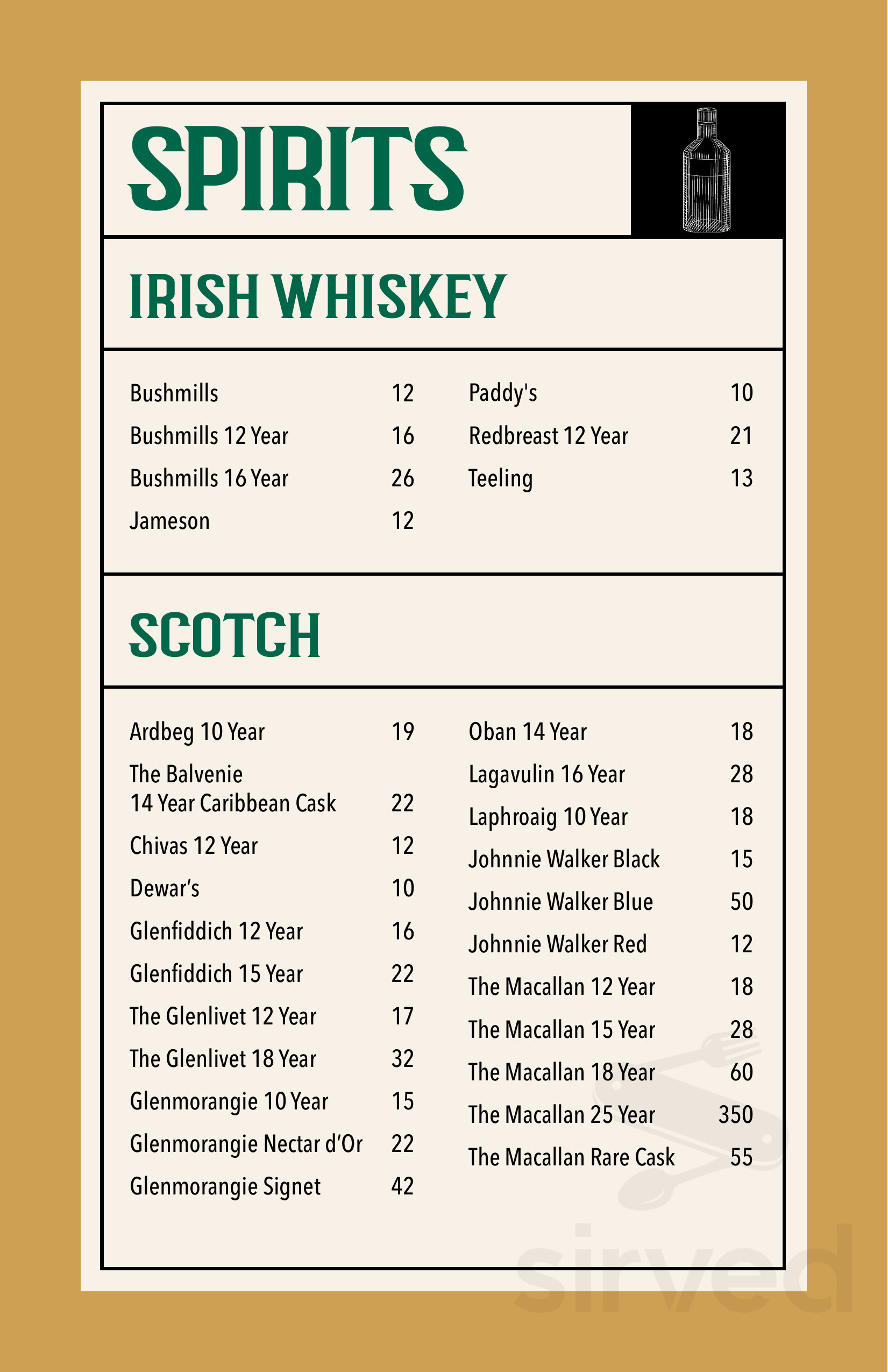 The Yellow Pony Pub and Garden menu in Ocala, Florida, USA