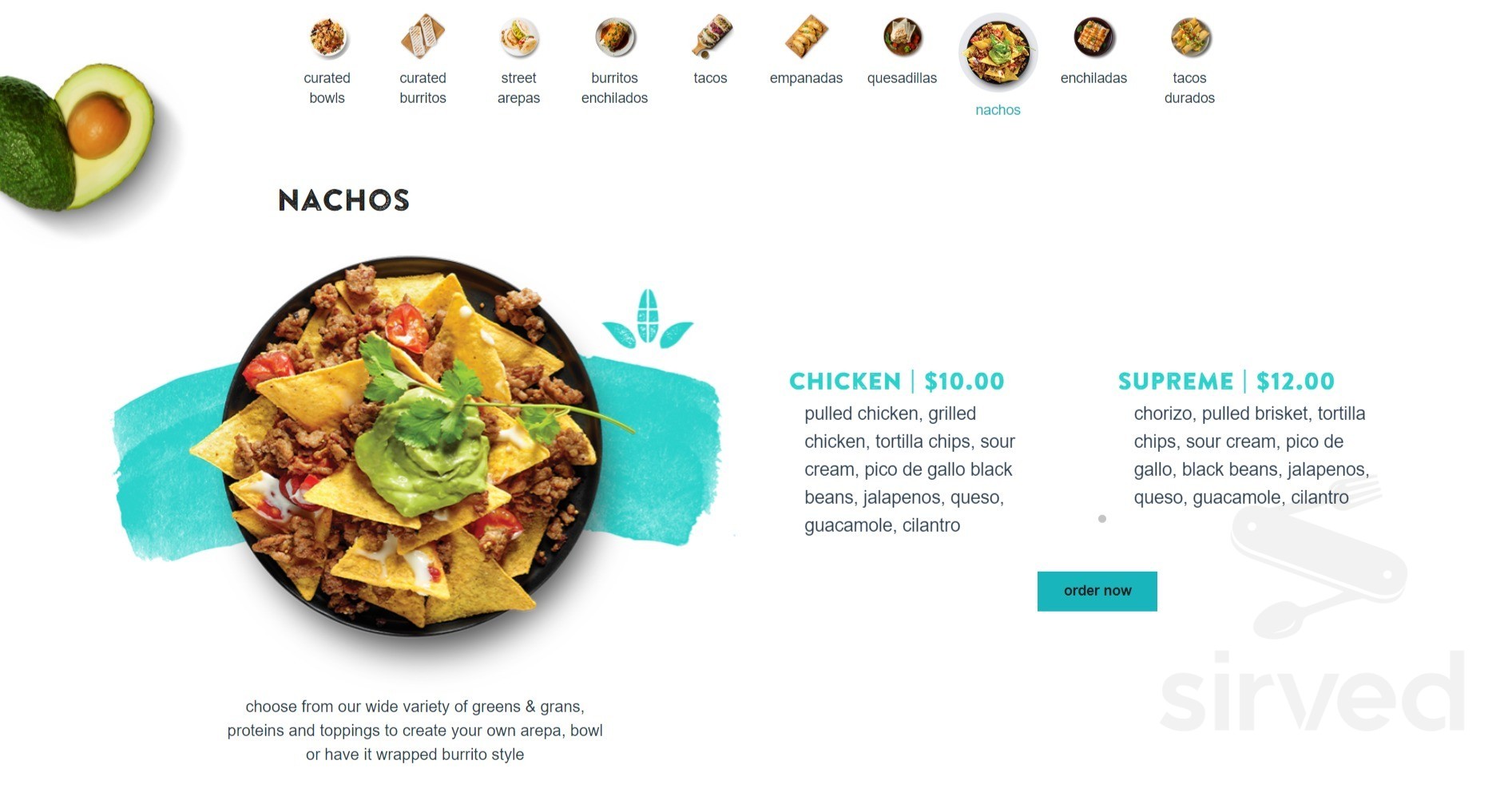 maizal latin american street food menu in Arlington, Virginia, USA