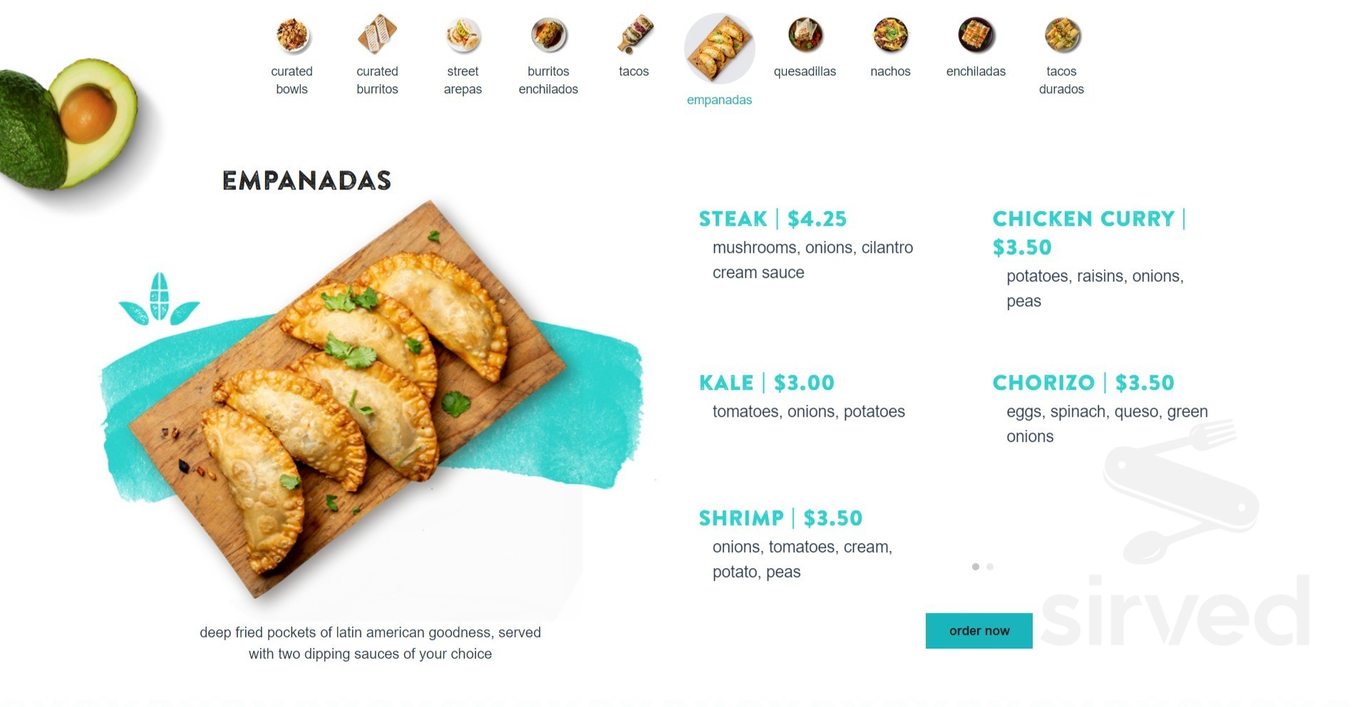 maizal latin american street food menu in Arlington, Virginia, USA