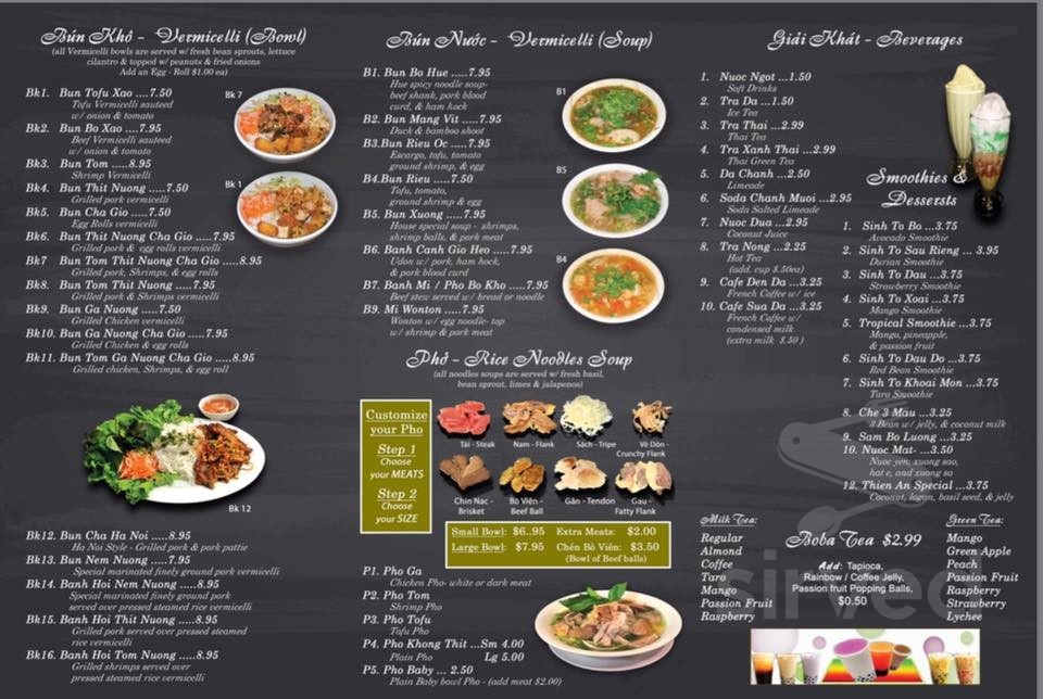 Thien An Sandwiches menu in Houston, Texas, USA
