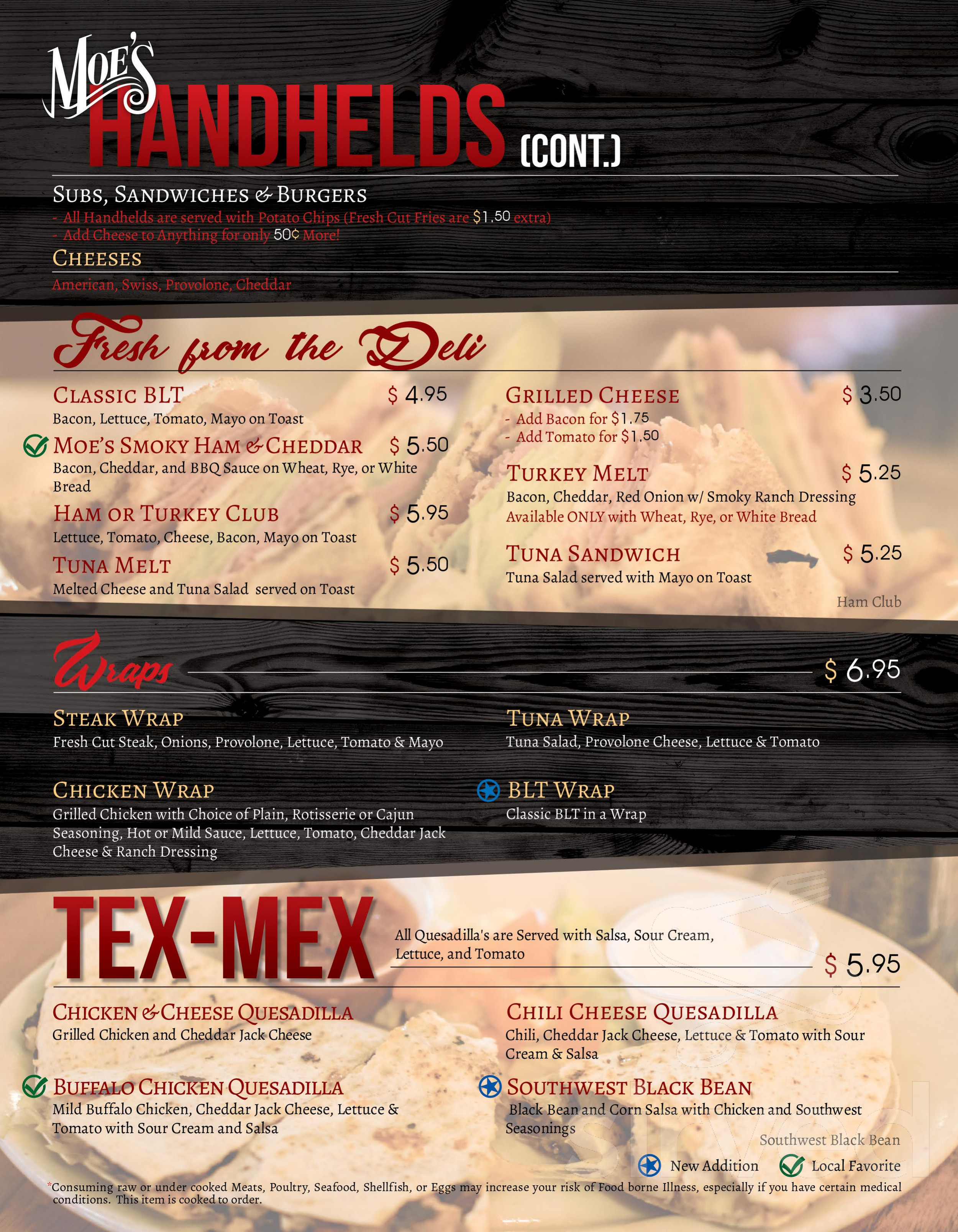 Moe's Bar & Grill menus in Mechanicsburg, Pennsylvania, United States