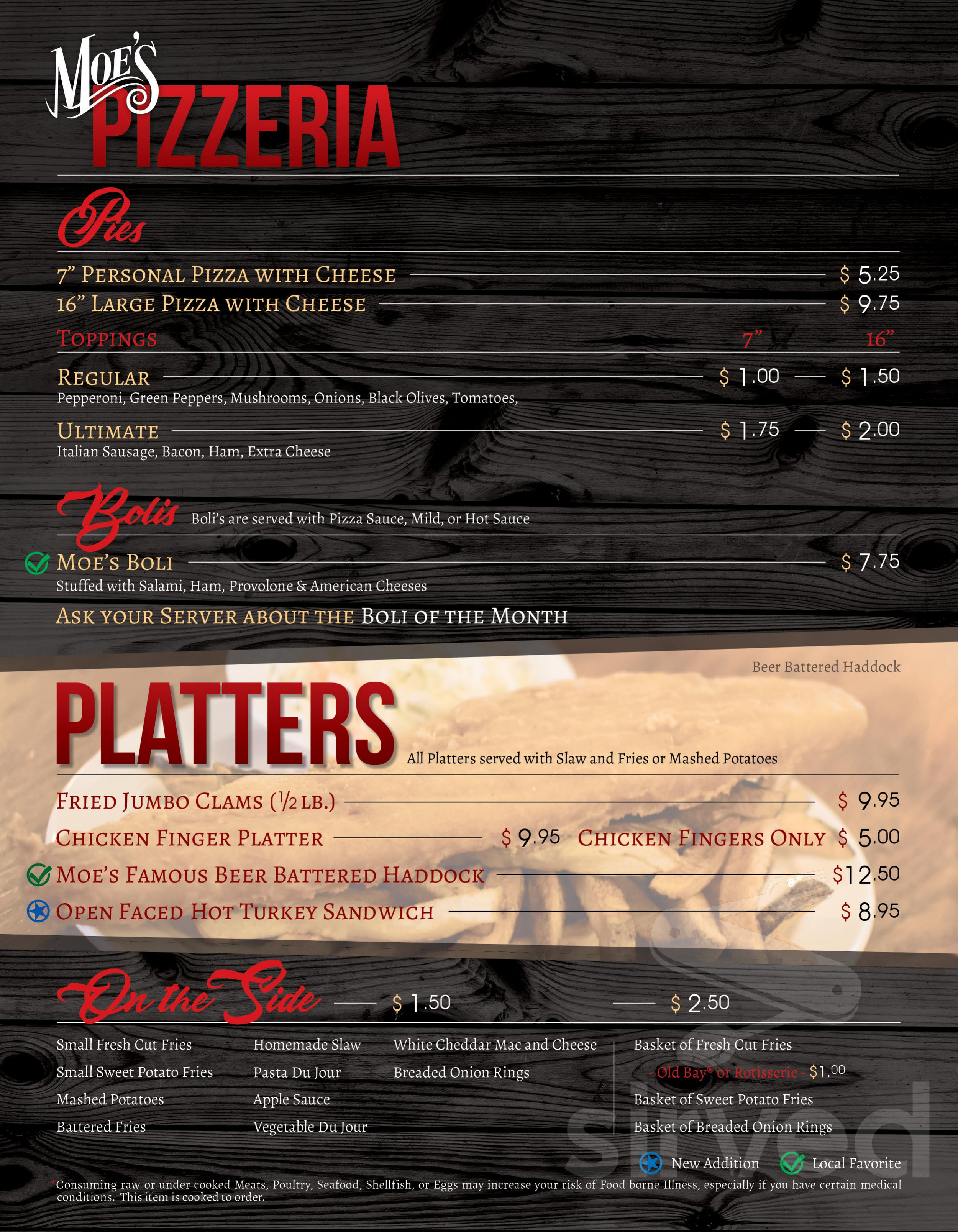 Moe's Bar & Grill menus in Mechanicsburg, Pennsylvania, United States