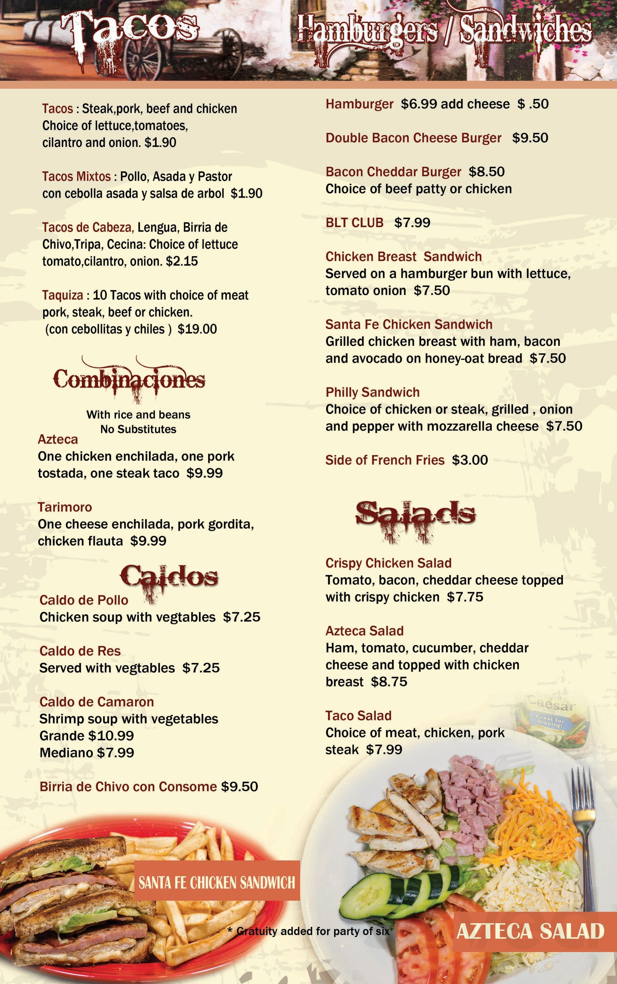 La Hacienda Azteca menus in Hammond, Indiana, United States