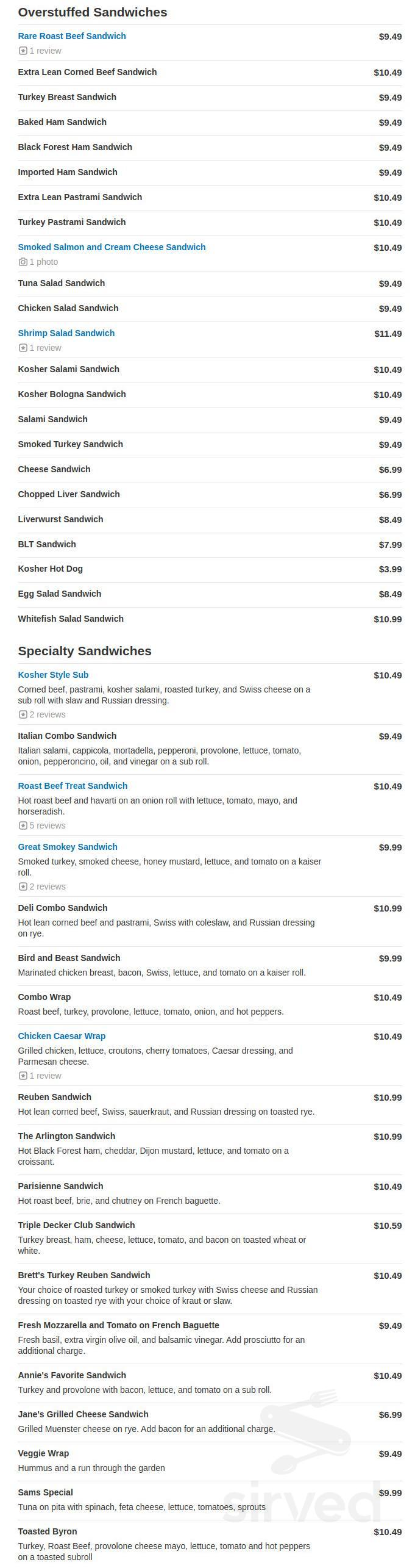 Bradley Food & Beverage menu in Bethesda, Maryland, USA
